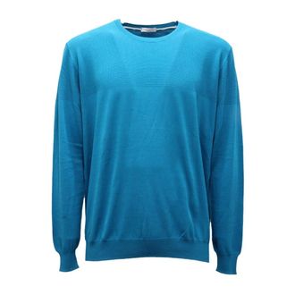 Paolo Pecora Homme, Pulls, Bleu, Taille: 2XL Pull en Coton Turquoise