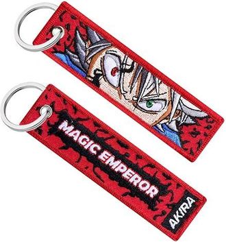 Generico Porte-clés Anime Asta, porte-clés moto, voiture, sac à dos, clés, porte-clés pour motards, porte-clés original en tissu Manga, orange, 12 x 3