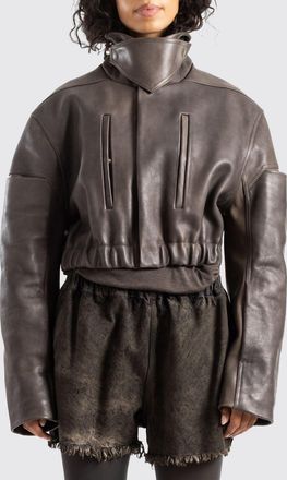 Rick Owens Bomber court en cuir de veau avec col montant