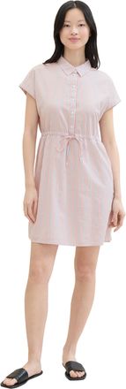 Tom Tailor Tom Tailor Denim Damen Mini Kleid mit Streifen, 34879 - Blue Red White Vertical Stripe, XXL