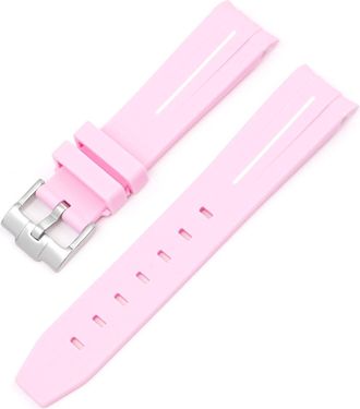 Generic TYKHGFS Für Moonwatch Uhr Gebogene Gummi -Gummi -Gummi für Joint Planet Serie Moon Mercury Gebogene Gummi -Gummi Frauen 20mm Uhrenbänder