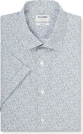 Olymp Level Five, Body Fit, Kurzarmhemd mit floralem Print in