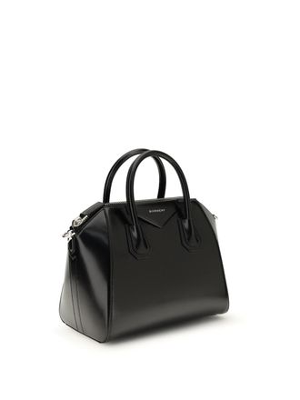 Givenchy Womens Antigona Small Leather Box Handbag Black Calf Bos Taurus Handbags Hand Bags