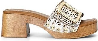 Caf&egrave;noir Pantoufle &Agrave; Empeigne Perfor&eacute;e, Pour Femme, Couleur Jaune, Taille 39