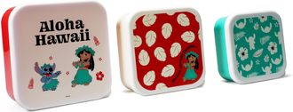 Disney Half Moon Bay Lilo and Stitch Lunchbox-Set von 3 | stapelbare Lunchbox & Bento-Lunchbox | Lilo and Stitch Geschenke für Jungen & Mädchen | Lilo and St