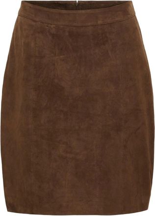 BTF-CPH Btfcph - Jupe crayon courte en daim - Femme - Jupes - Brun - Taille: 48 FR