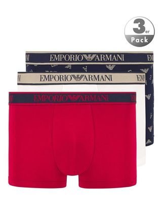 Emporio Armani Herren Unterw&auml;sche rot Baumwolle & Mix unifarben