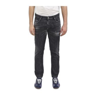 Dsquared2 Straight Used Stretch Cotton Jeans - - Jeans - Herren - Schwarzk - M