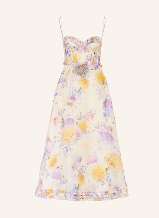 Zimmermann Cocktailkleid Luna Mit Leinen Und Seide weiss