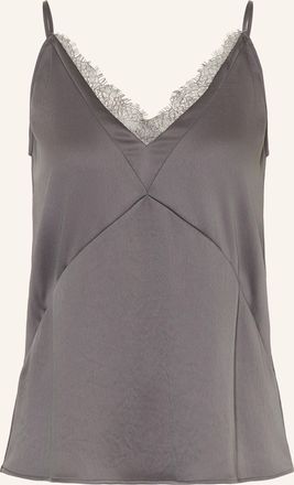 Luisa Cerano Luisa Cerano Blusentop Aus Satin Mit Spitze grau