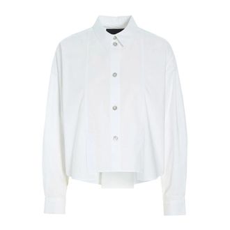 Bitte Kai Rand Wei&szlig;e Baumwollbluse mit Falten - - Blouses & Shirts - Damen - Wei&szlig; - 2XL