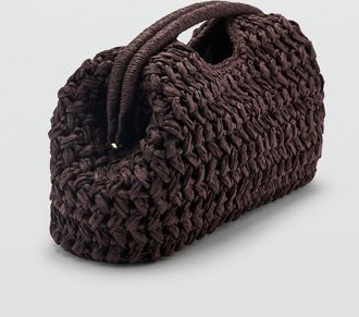 Mango Clutch-Tasche aus Naturfaser schokolade - Damen - Einheitsgröße - MANGO