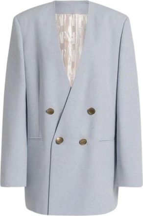 Alberta Ferretti Femme, Vestes, Bleu, Taille: 38 FR Veste crois&eacute;e en tweed