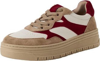 Tamaris Damen Schn&uuml;rer Leder beige 40