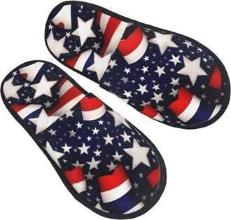 Generic Pantoufles Moelleuses Impression De Drapeaux Am&eacute;ricains &Agrave; &Eacute;toiles Et Rayures Chaussures Confort L&eacute;g&egrave;res Chausson Pour Int&eacute;rieur Unisex Homme M