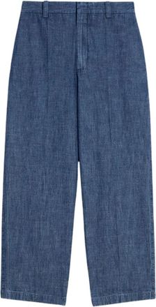 Jil Sander Homme, Pantalons, Bleu, Taille: L Pantalon fusel&eacute; en chambray de coton
