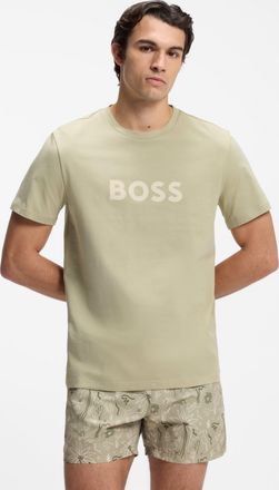 HUGO BOSS Strandshirt BOSS T-Shirt RN, Herren, Gr. XXL, beige (schwarz beige 254), Jersey, Obermaterial: 100% Baumwolle, regular fit h&uuml;ftbedeckend, Rundhals, Sh