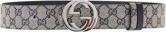 Gucci GG fabric and leather reversible belt Man 100