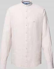 Fynch-Hatton Slim Fit Leinenhemd mit Stehkragen