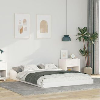 vidaXL Cadre de lit Blanc 140 x 190 cm Bois massif en pin Vidaxl