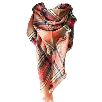 Generic Echarpe Femme Foulard Femme &Eacute;charpe parfaite pour la ville Triangle Fausse Laine Multicolore Plaid Hiver Cache-Cou Ch&acirc;le Mode