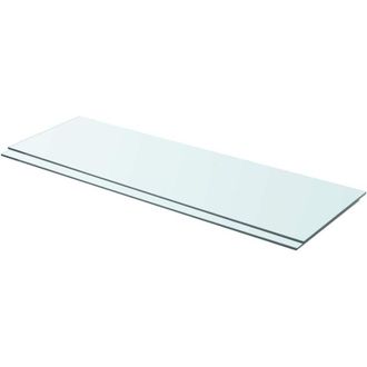 vidaXL vidaXL Panneaux d&eacute;tag&egrave;re 2 pcs Verre Transparent 90 x 30 cm