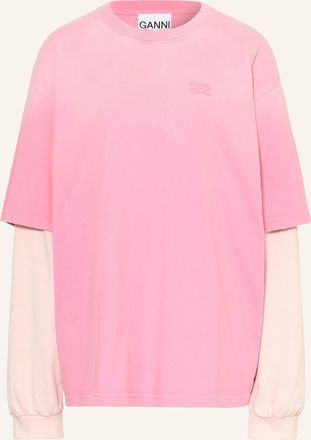 Ganni Oversized-Longsleeve rosa