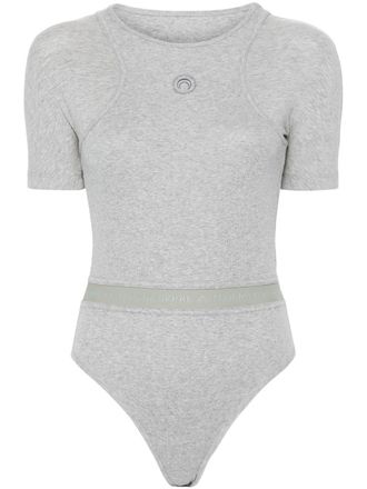 Marine Serre Gerippter Body - Grau