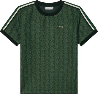 Lacoste T-Shirt f&uuml;r Damen, Jacquard, Schmal (Gr&uuml;n)