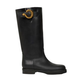 Etro Lederstiefel mit Paisley-Schnalle - - Shoes - Damen - Schwarzk - 37 EU