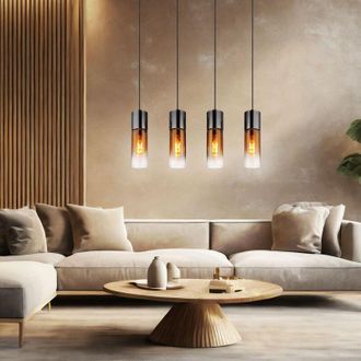 Globo Lighting Hängeleuchte Pendellampe Esszimmerleuchte Küchenlampe 4 flammig Glas h 156 cm