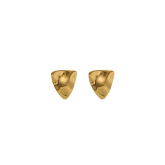 Dansk Copenhagen Femme, Accessoires, Jaune, Taille: ONE Size Frida Waterproof 18K Gold Plated Post Earring - Brushed Stainless Steel