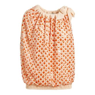 Essentiel Femme, Blouses et Chemises, Orange, Taille: 36 FR Jocelyn Sequin Smocked Top