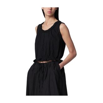 Dunst Femme, Tops, Noir, Taille: 38 FR Chemisier sans manches &agrave; volants