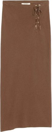 Zadig&Voltaire Jupe Juno LIN Lave - Femme - Jupes - Brun - Taille: 38 FR