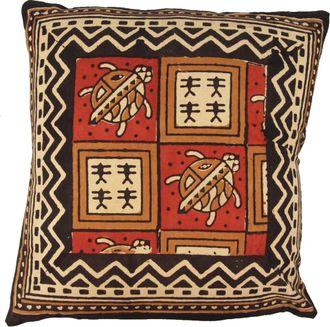 Guru Shop Kissenbezug Blockdruck, Dekokissen Bezug, Kissenh&uuml;lle Ethno, Traditionelle Herstellung - Muster 24, Baumwolle, Size:40x40 cm