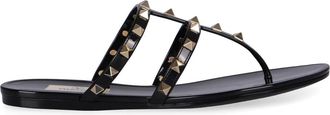 Valentino Garavani Femme, Chaussures, Noir, Taille: 38 EU Rockstud Flip-Flops