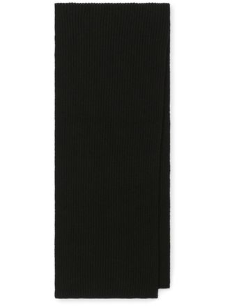 Dolce & Gabbana Logo-Embroidered Cashmere Scarf - Black