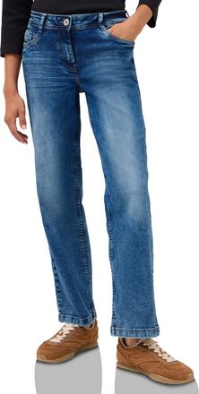 Cecil Damen 3716199 Wide Leg Jeans, mid Blue Used wash, W27