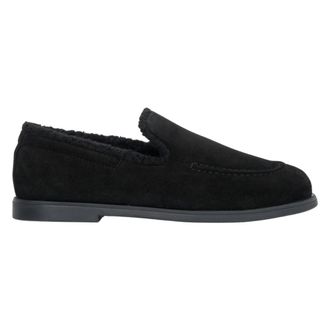 Estro & Luminara Velours-Loafer mit Kunstfellfutter - - Shoes - Damen - Schwarzk - 36 EU