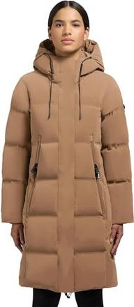 Khujo Loni-YM Manteau dhiver chaud matelass&eacute; long et cintr&eacute; avec capuche r&eacute;glable XS-XXL, Nougat indien, M