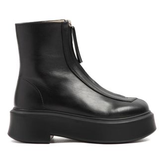 The Row Femme, Chaussures, Noir, Taille: 40 EU Bottines Noires en Cuir avec Fermeture &Eacute;clair Avant