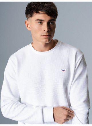 Trigema Sweatshirt TRIGEMA Sweatshirt in Waffeloptik
