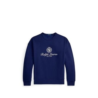 Polo Ralph Lauren Sweat &agrave; logo col rond en coton m&eacute;lang&eacute;