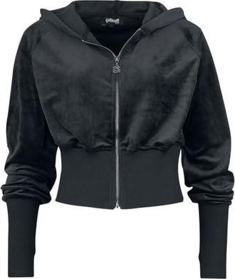 Gothicana by EMP Femme veste noire à capuche courte avec pendentif en forme de pentagramme L