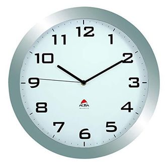 Alba Alba HORISSIMO M Grande Horloge Silencieuse Gris M&eacute;tal 38 x 5,5 x 38 cm