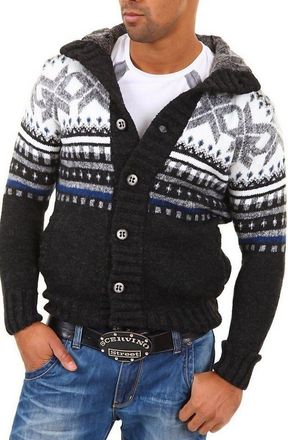 Behype. Strickjacke CRSM mit modischem Norweger-Muster