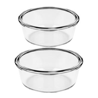 Pretyzoom 2St Sch&uuml;ssel f&uuml;r die Hei&szlig;luftfritteuse glastopf Hei&szlig;luftfritteusen Suppensch&uuml;ssel Geschirr Obstschale Salatsch&uuml;ssel aus Glas R&uuml;hrsch&uuml;ssel f&uuml;r zu Hause