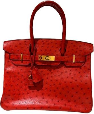 Herm&egrave;s Red Ostrich Birkin 30
