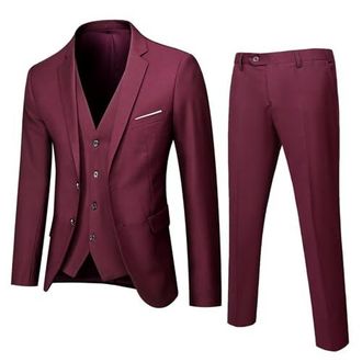 Generic Costume Homme 2 pi&egrave;ces Slim Fit Smoking Simple Poitrine &agrave; Deux Boutons Men Suits 2 Piece pour Mariage Business F&ecirc;te Confort Blazer Veste et Pantalon G